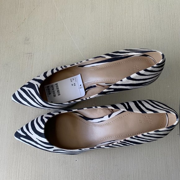 H&M | Shoes | Nwt Hm Suede Zebra Kitten Heel Pumps | Poshmark